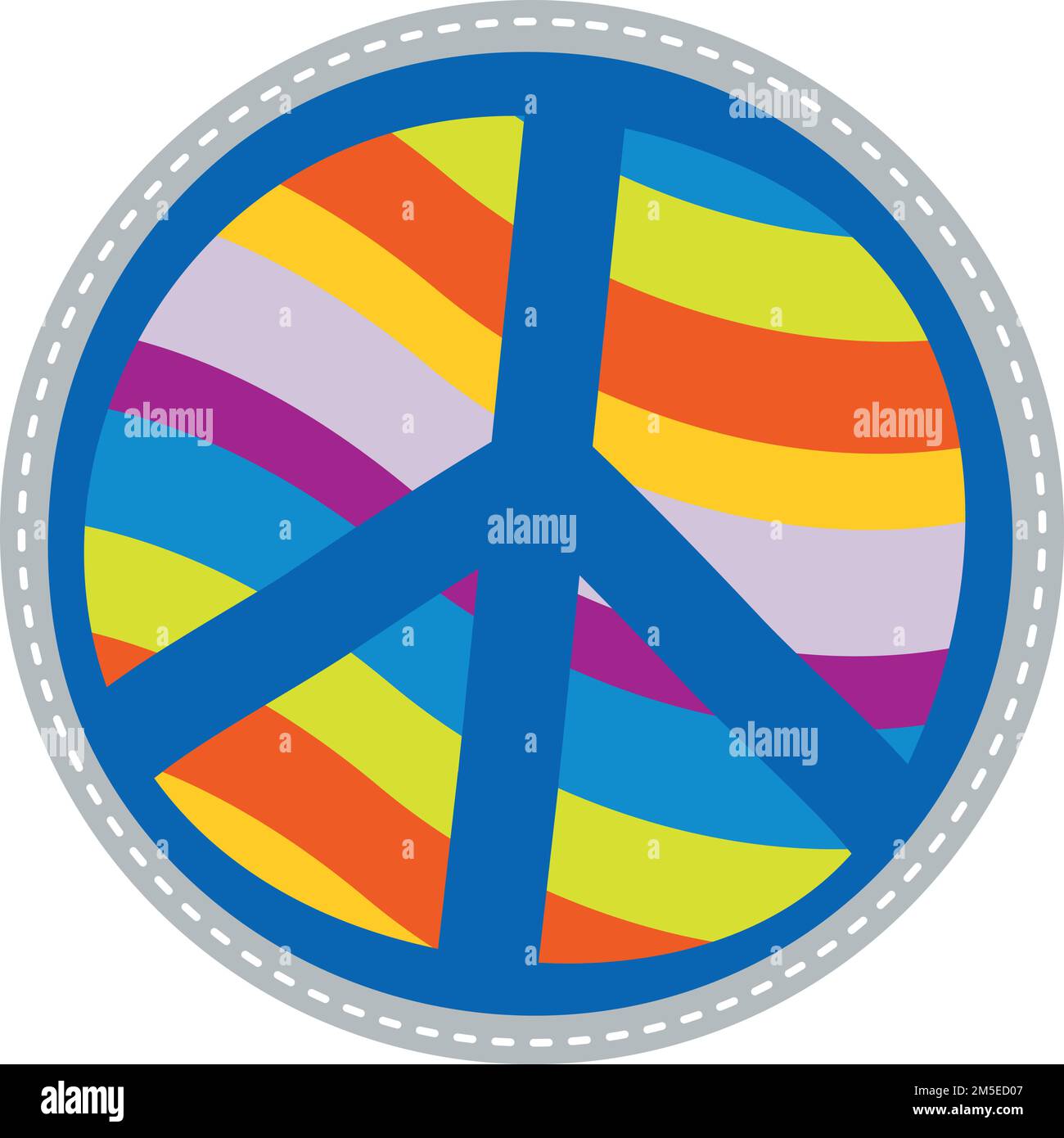 Pacific symbol. Hippie peace color round patch Stock Vector Image & Art ...