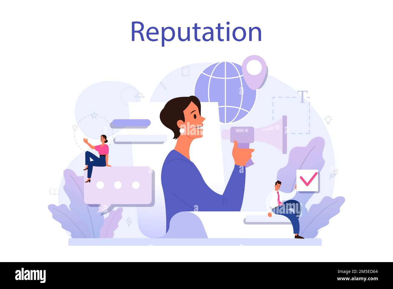 Business reputation concept. Building relationship with people and ...