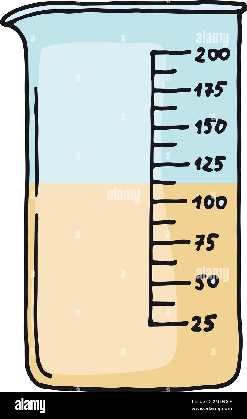 Lab beaker with chemical liquid. Color doodle icon Stock Vector Image ...