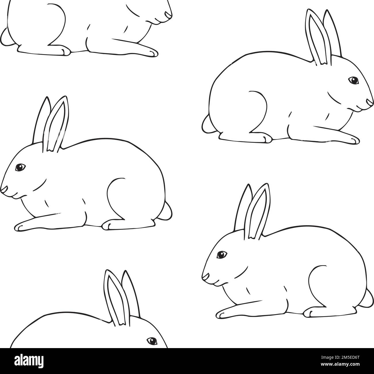 Vector seamless pattern of hand drawn doodle sketch bunny rabbit ...