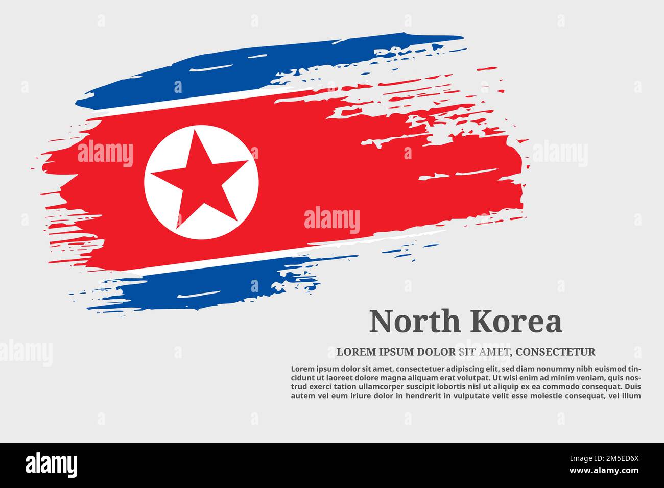 North Korea flag grunge brush and text poster, vector Stock Vector Image & Art - Alamy