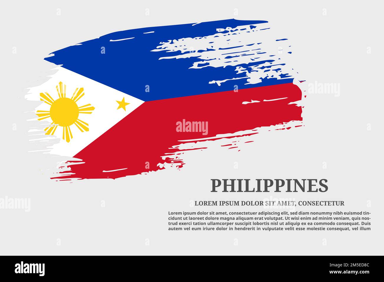 Philippines flag grunge brush and text poster, vector Stock Vector ...