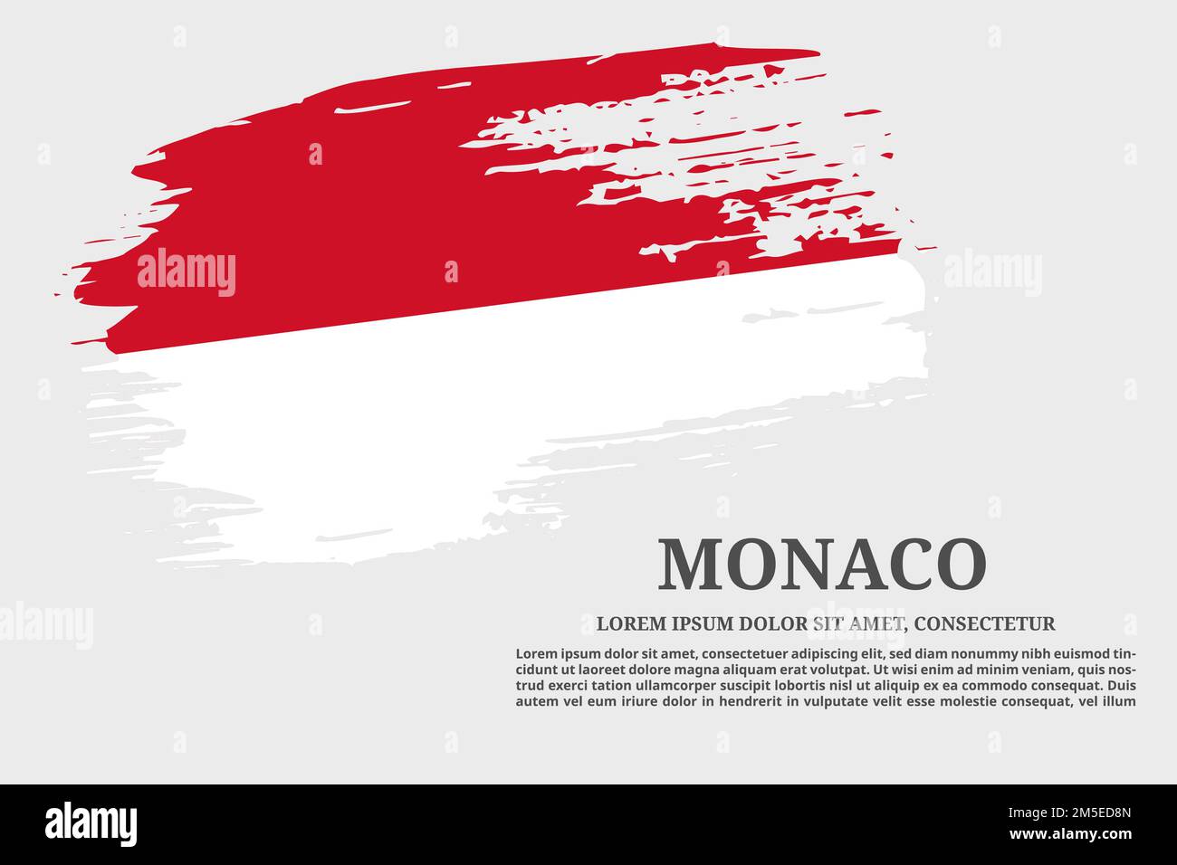 Monaco flag grunge brush and text poster, vector Stock Vector Image ...
