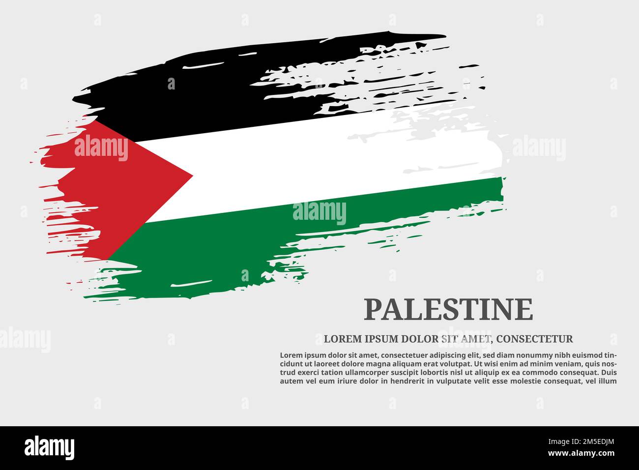 Palestine flag grunge brush and text poster, vector Stock Vector Image ...