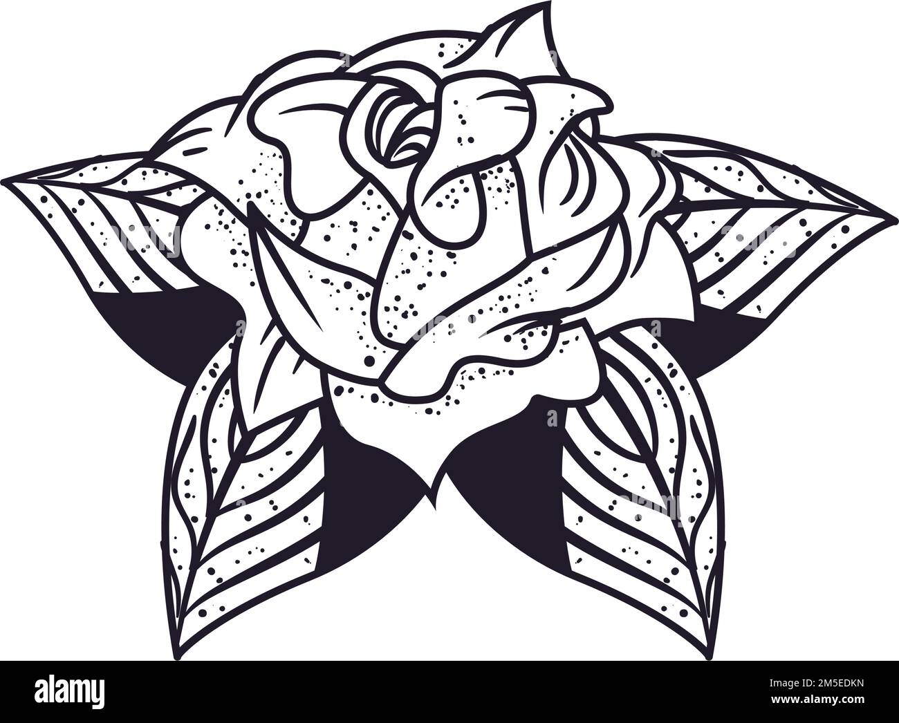 tattoo flat rose design Stock Vector Image & Art - Alamy