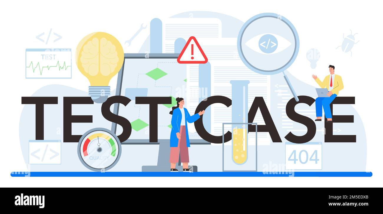 Test case typographic header. Application or website code test process ... Test case typographic header. Application or website code test process ...