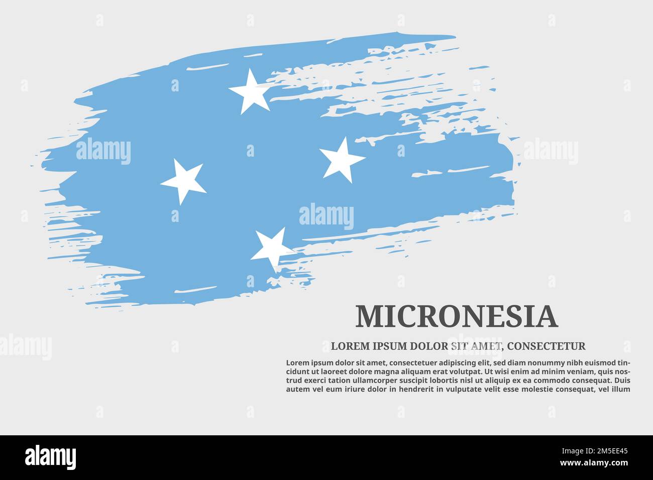 Micronesia flag grunge brush and text poster, vector Stock Vector Image ...