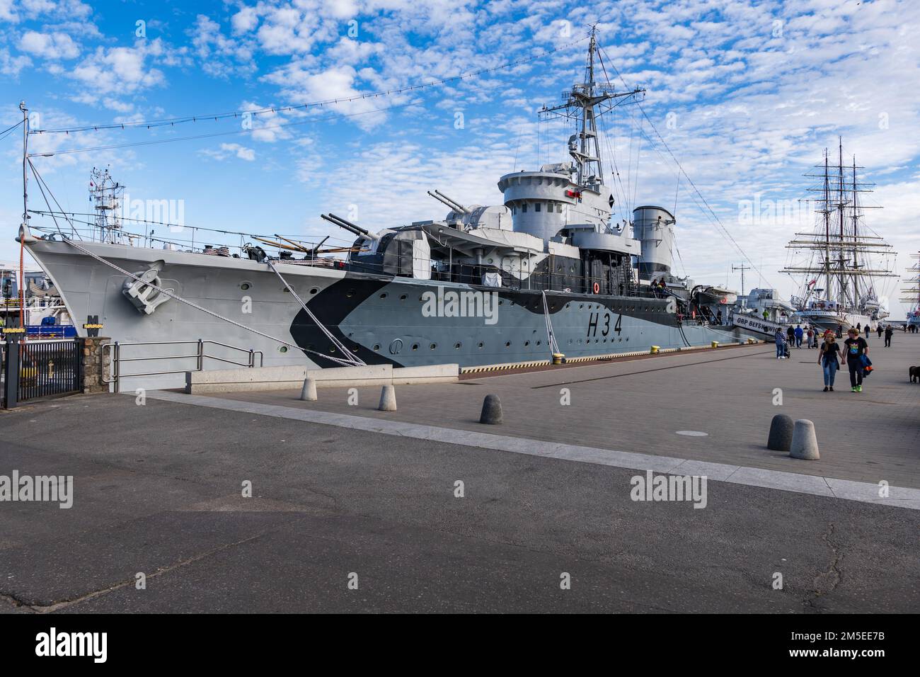 Port of Gdynia, Poland, ORP Błyskawica (Lightning) Grom-class destroyer ...