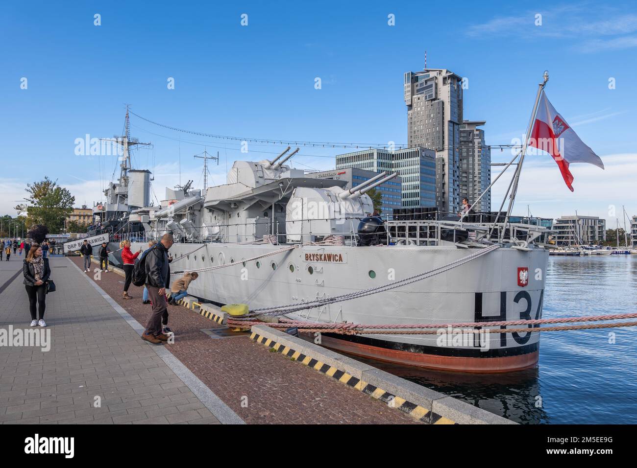 Port of Gdynia, Poland, ORP Błyskawica (Lightning) Grom-class destroyer ...