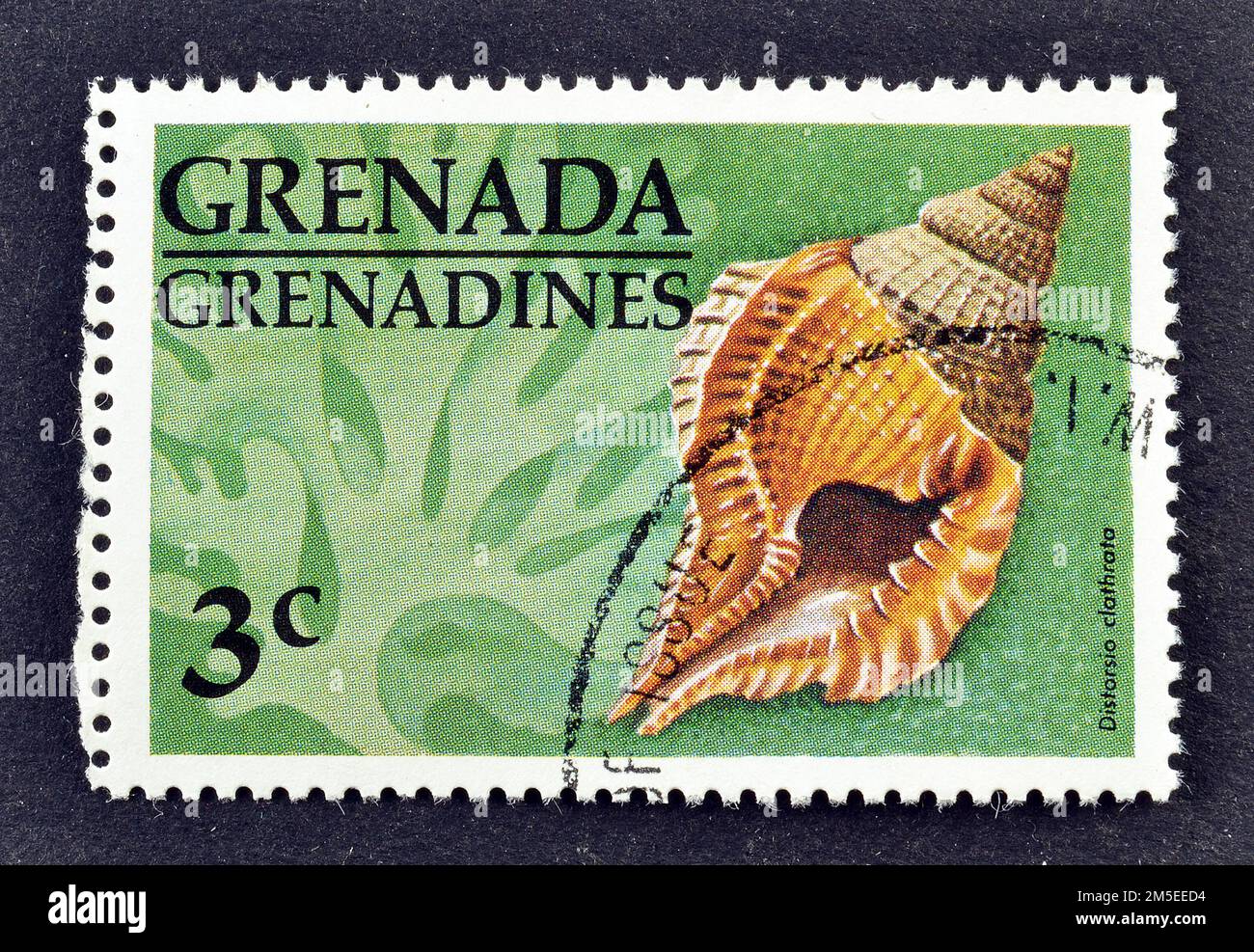 cancelled postage stamp printed by Grenada, that shows the Atlantic ...