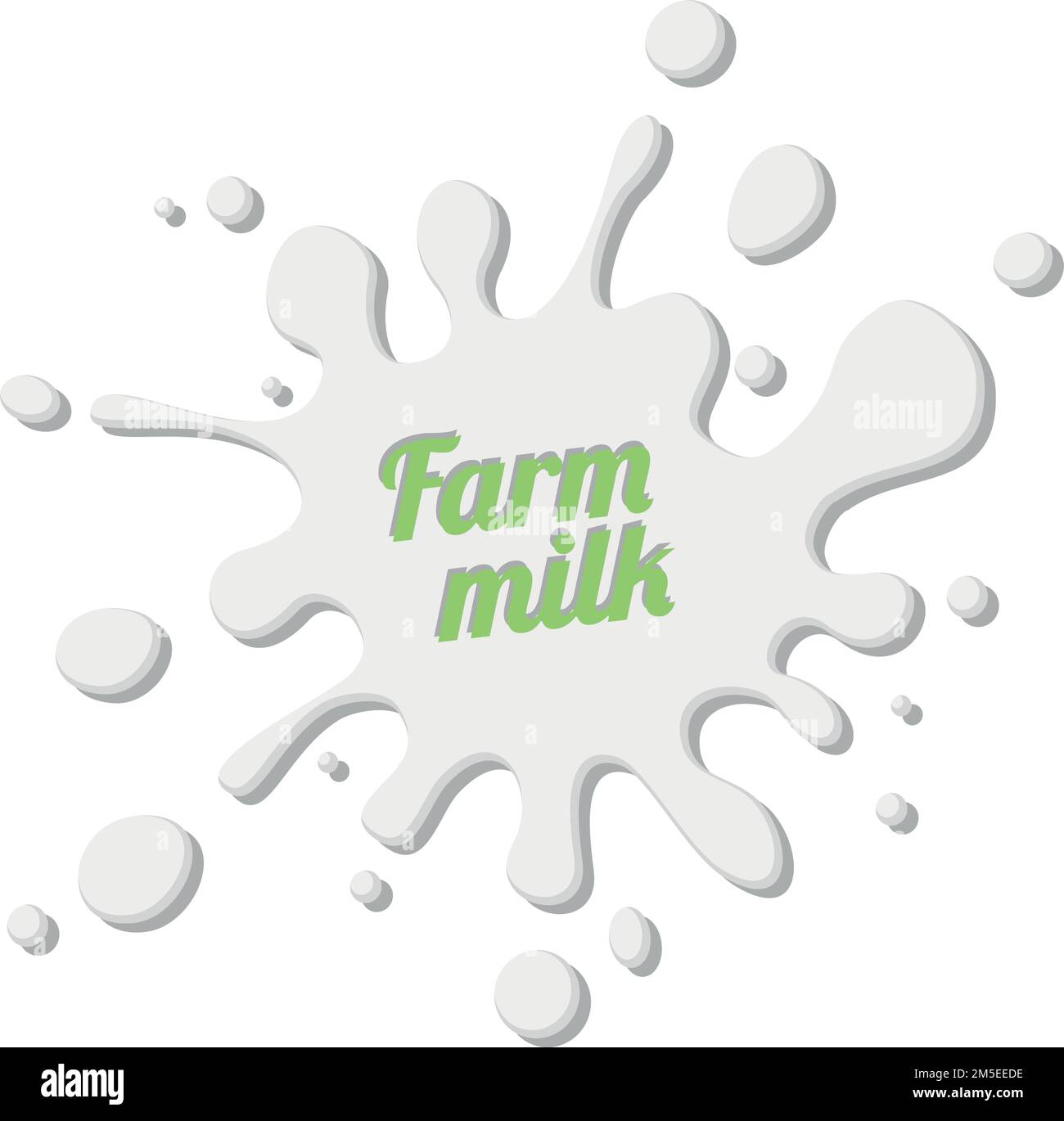 Farm milk label. Spalsh shape white logo Stock Vector Image & Art - Alamy