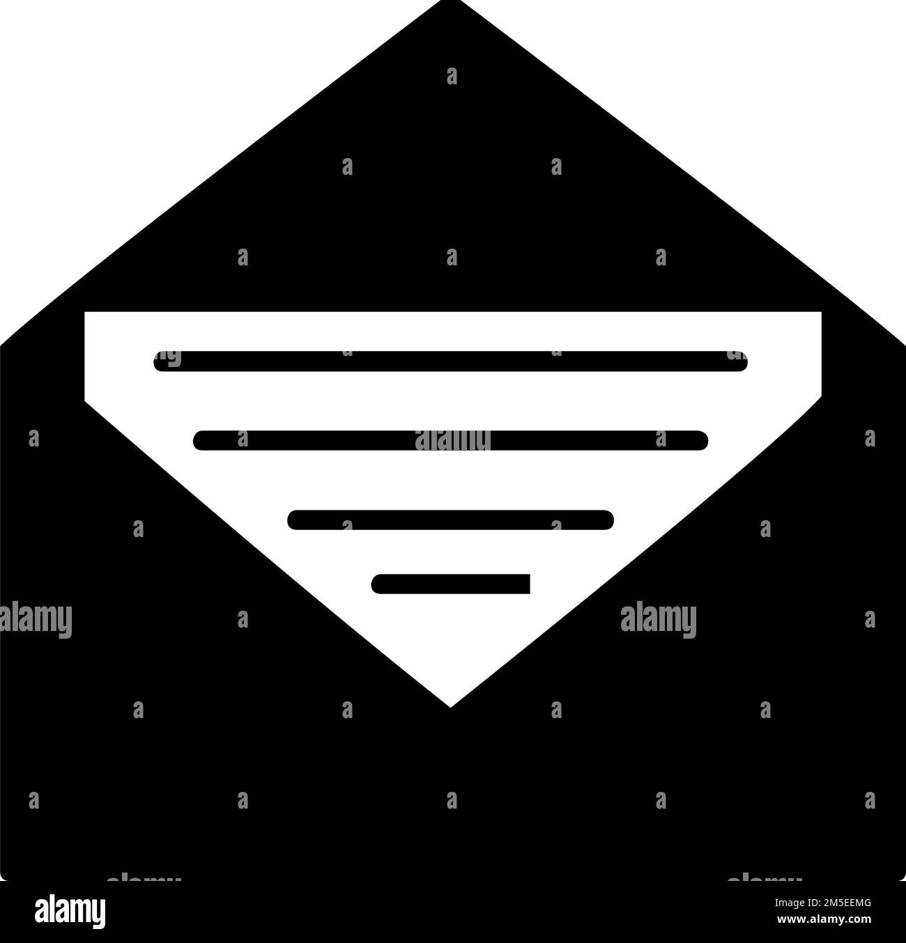 A vector illustration of a mail envelope icon on a white background ...