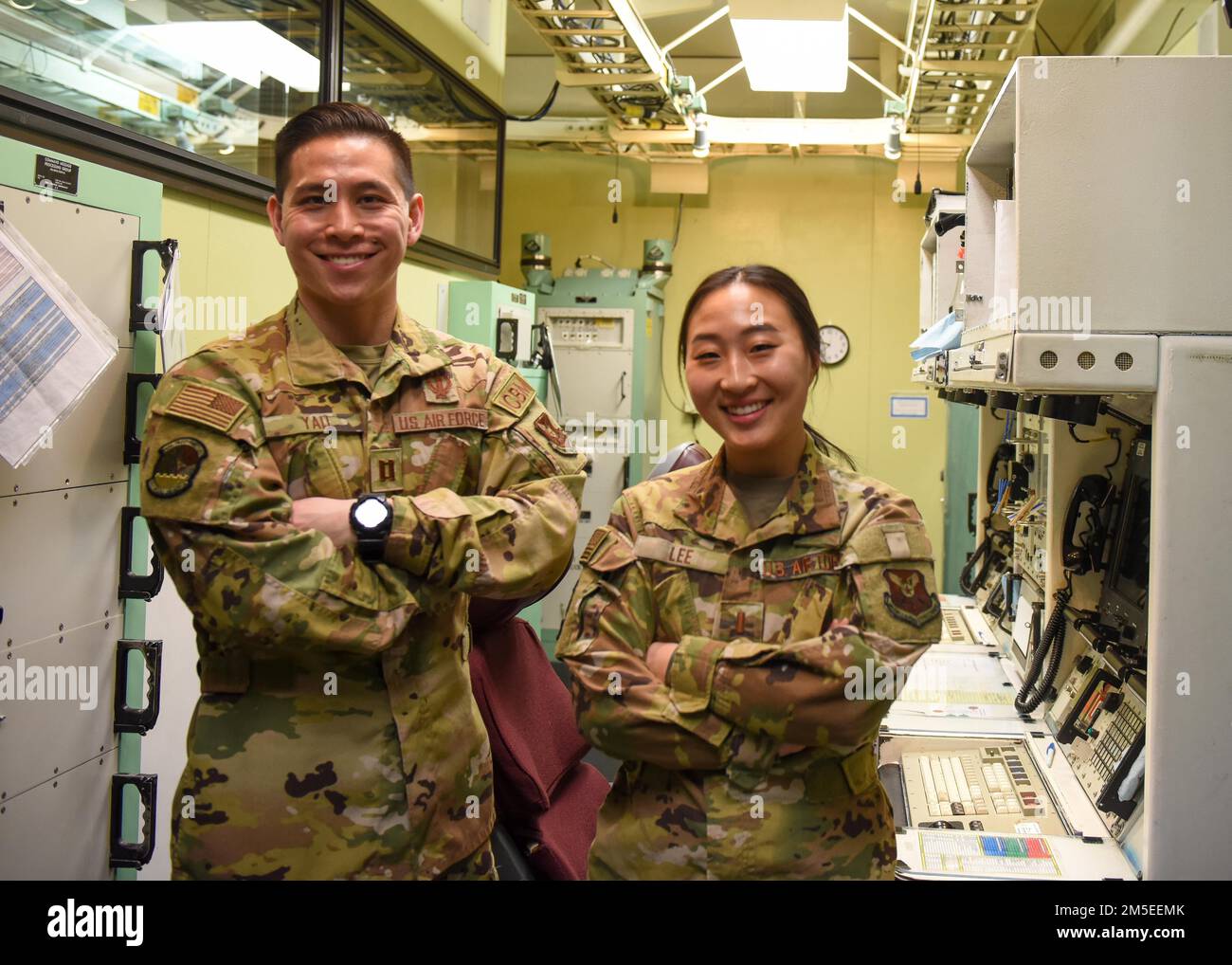 2nd Lt. Michelle Lee and Capt. William Yau, missileers assigned to the ...