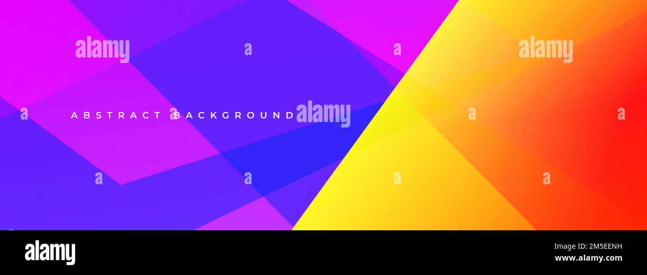 Colorful abstract modern wide banner with geometric shapes. Colored ...