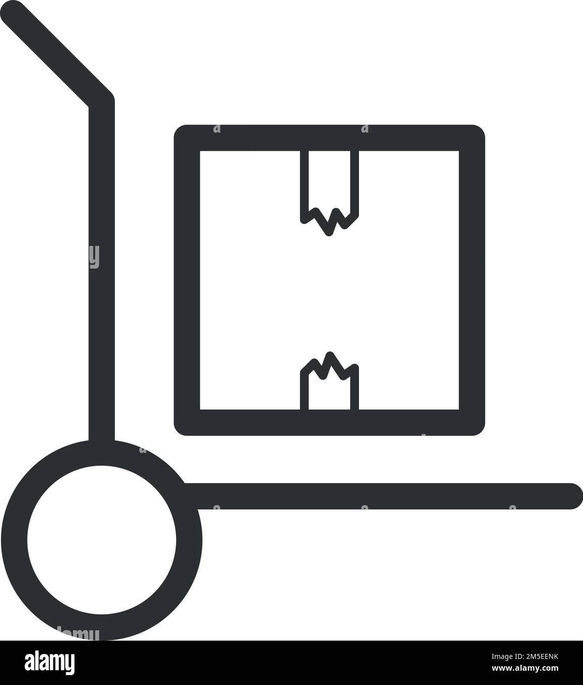 Warehouse cart with parcel. Cardboard box on trolley icon Stock Vector ...