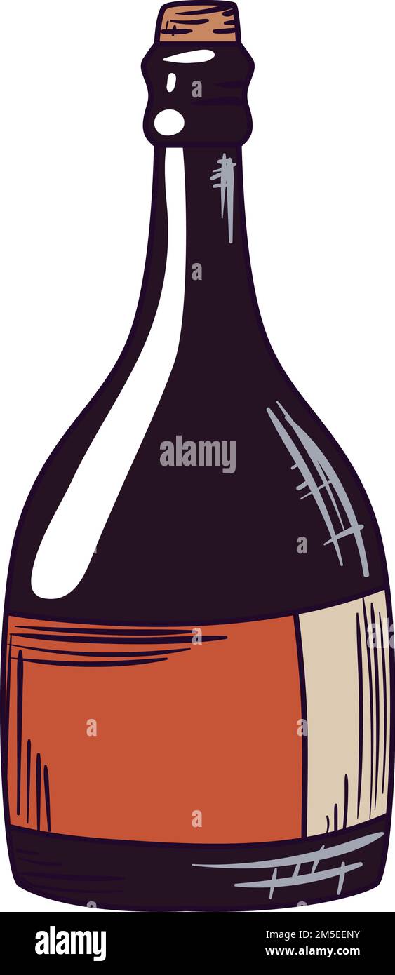 flat wine bottle design Stock Vector Image & Art - Alamy