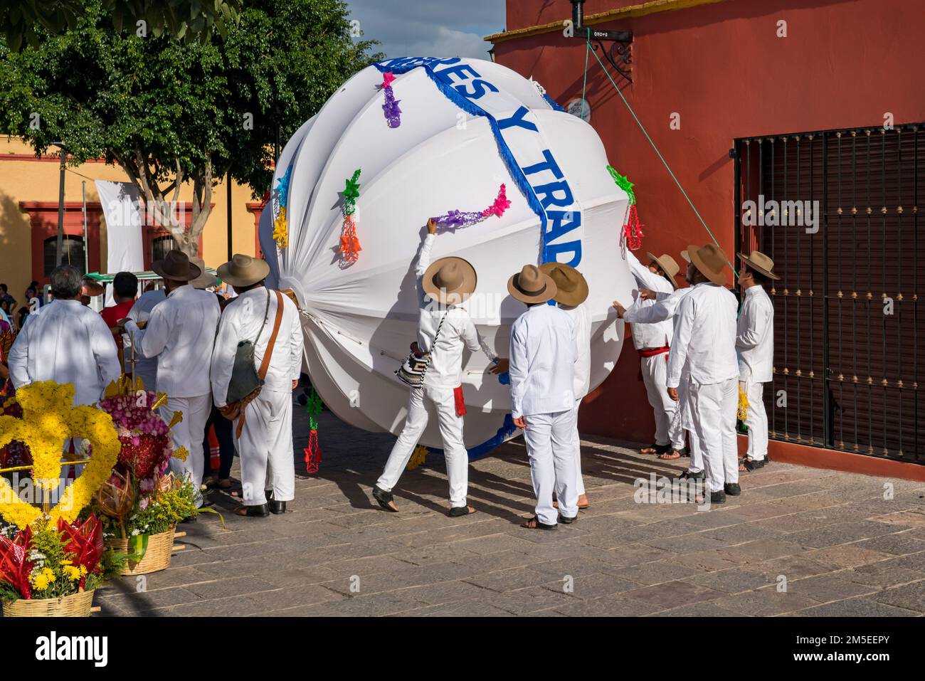 Farolero dancers representing lamplighters with their stylized lanterns ...