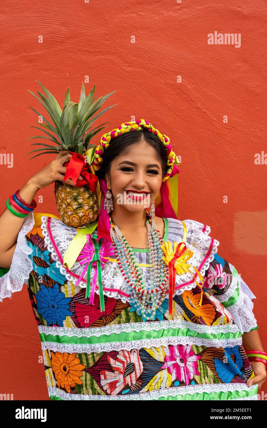 A young dancer from the Flor de Pina dance troupe of San Juan Bautista ...