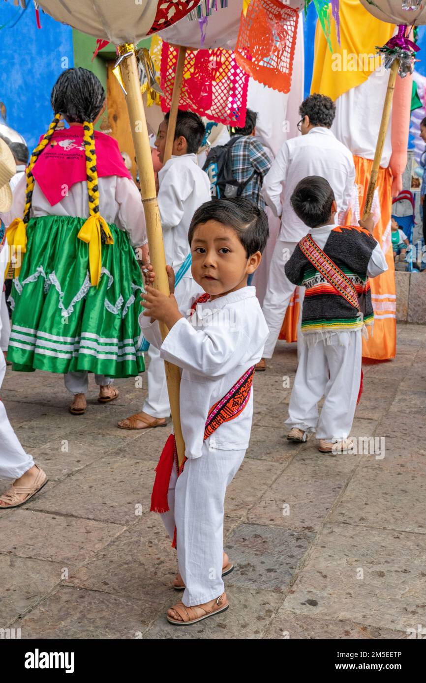 Young farolero dancers from the Chinas Oaxaquenas dance troupe at the ...