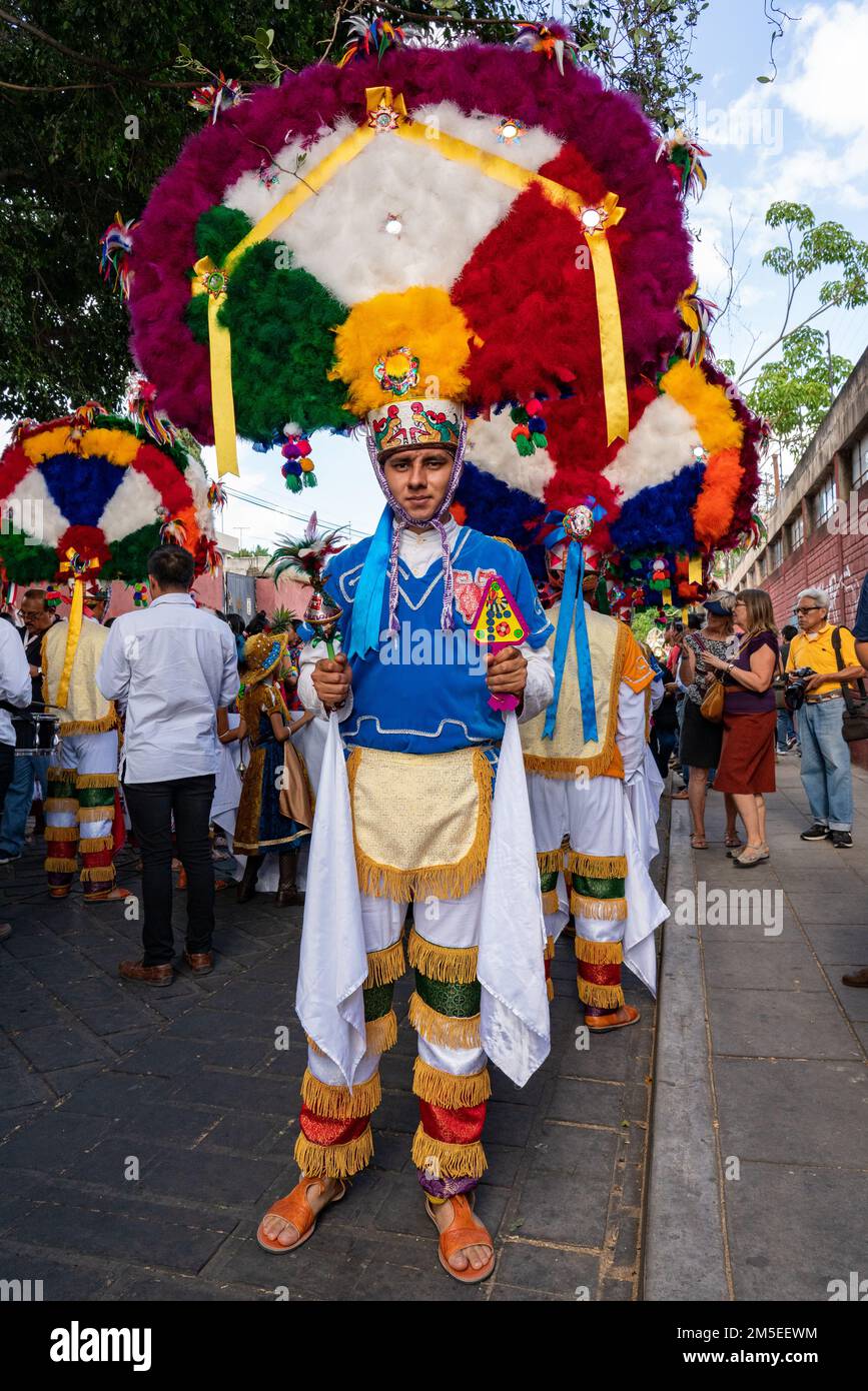 An Aztec warrior dancer from the Danza la Pluma at the Guelaguetza ...