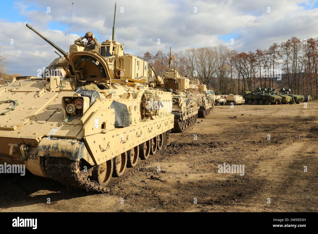 Bradley Fighting Vehicles from 1st Platoon, Charlie Company “Fighting ...