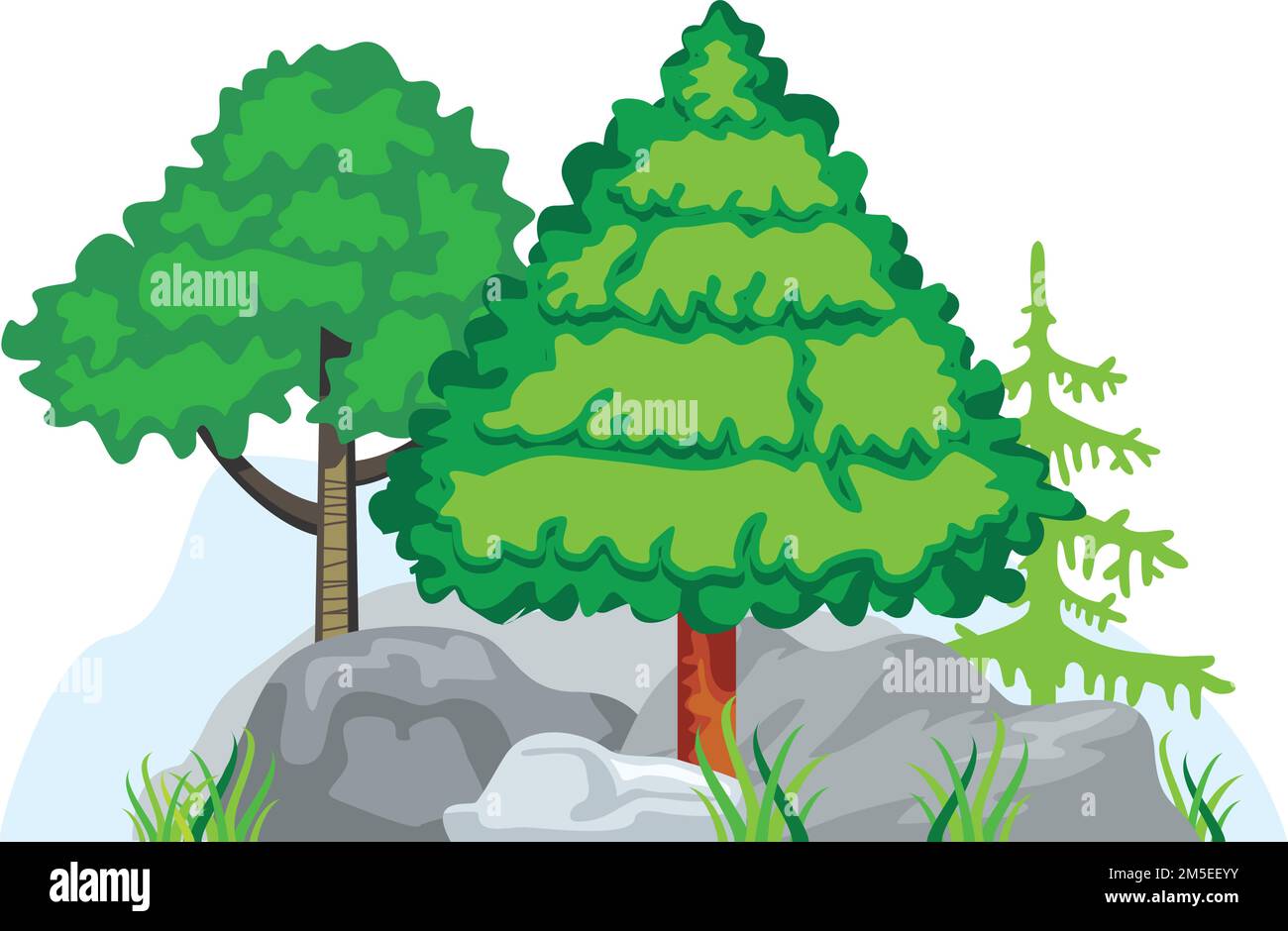 Landscape view valley trees Cut Out Stock Images & Pictures - Alamy