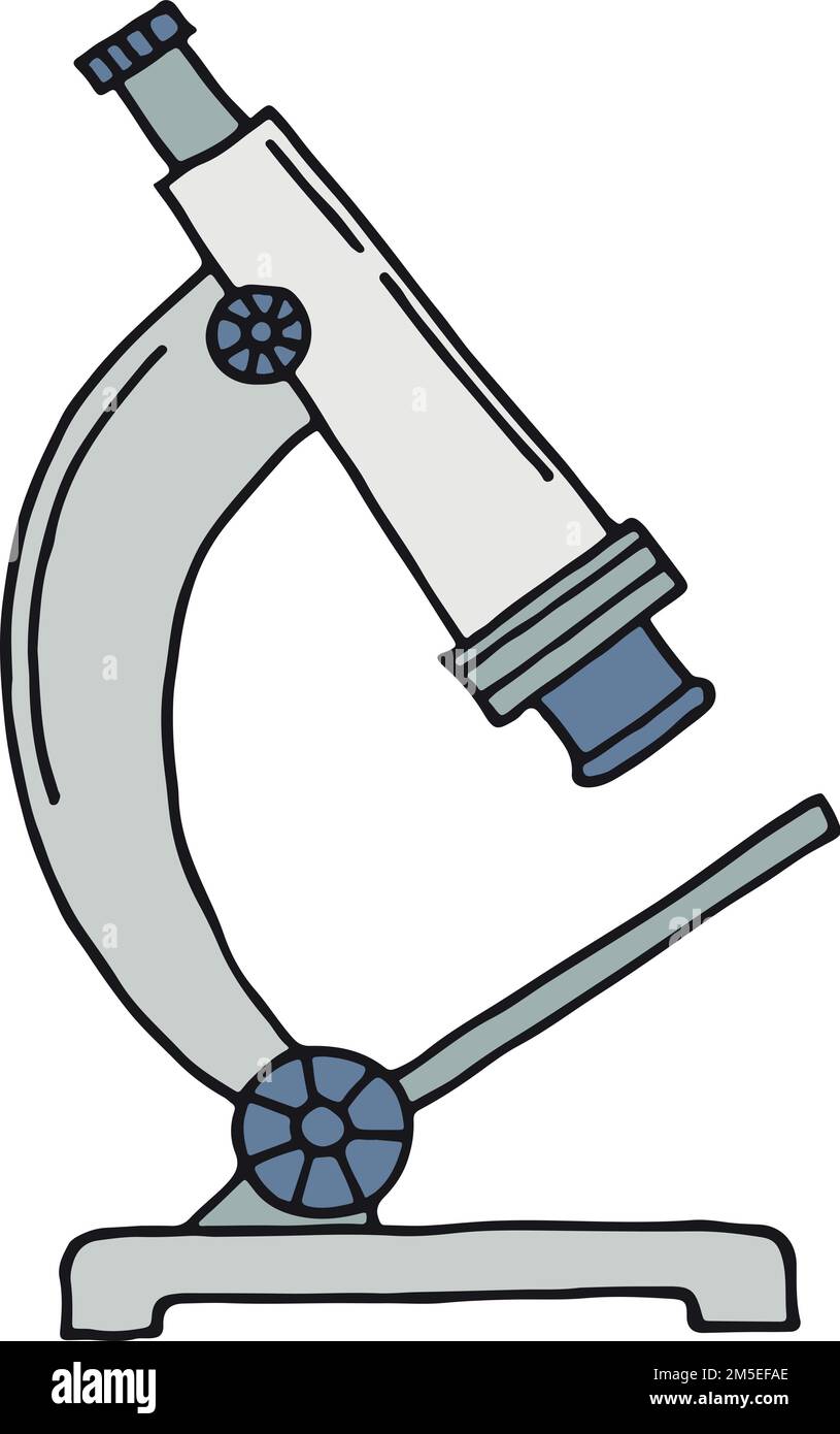 Microscope icon. Science symbol. Laboratory color doodle Stock Vector ...