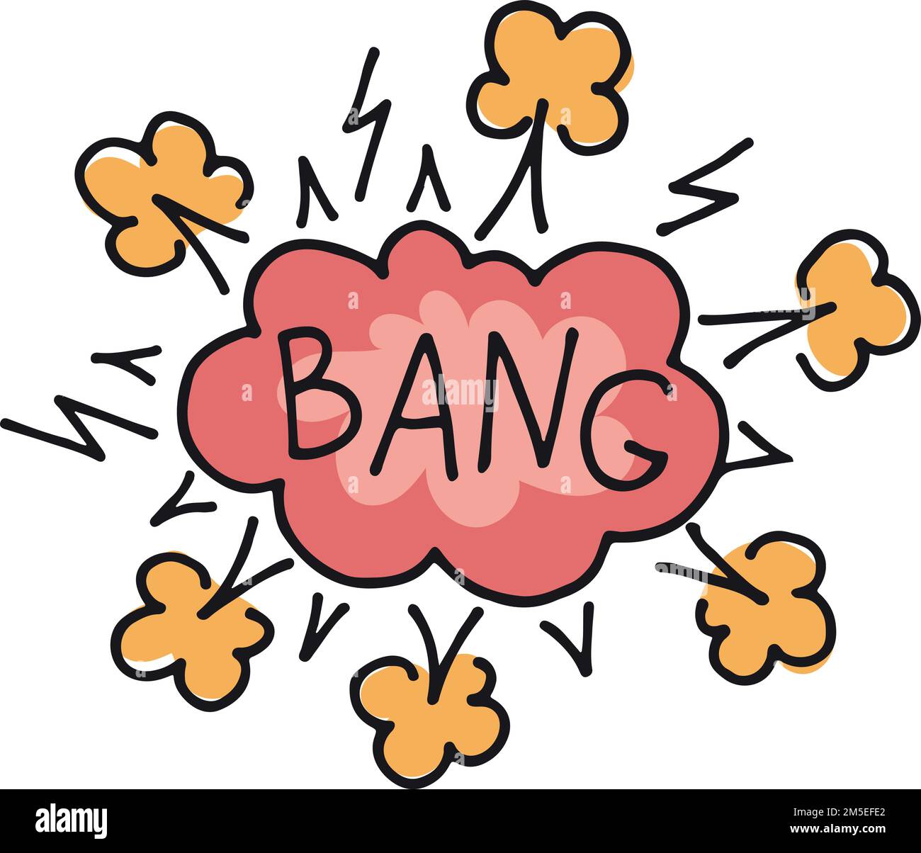 Bang sound smoke cloud color doodle icon Stock Vector Image & Art - Alamy