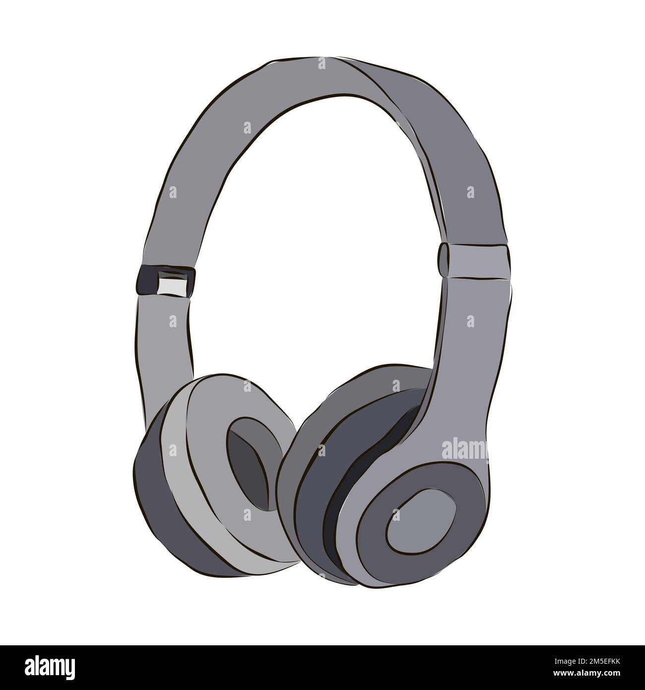 Wireless headphones in gray color on a white background. Big and ...