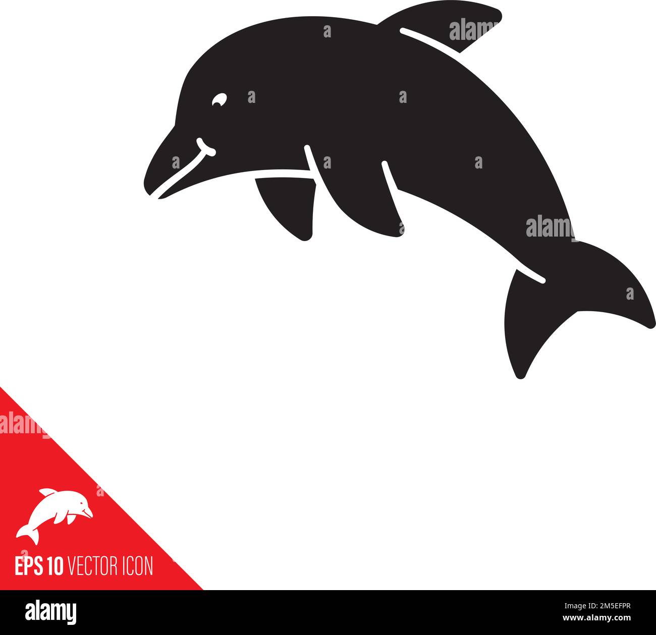 Dolphin vector icon. Aquatic mammal symbol Stock Vector Image & Art - Alamy