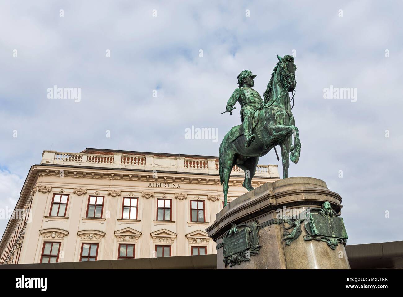 The equestrian statue of Archduke Albrecht, the Duke of Teschen, in ...