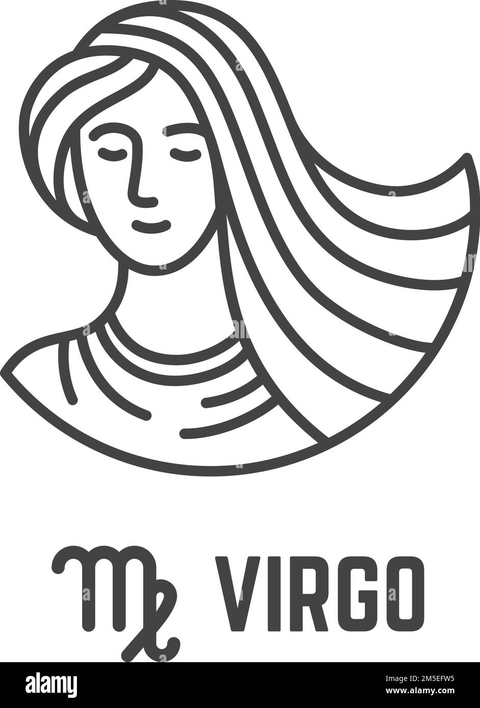 Virgo Symbol Black Line Horoscope Zodiac Icon Stock Vector Image And Art