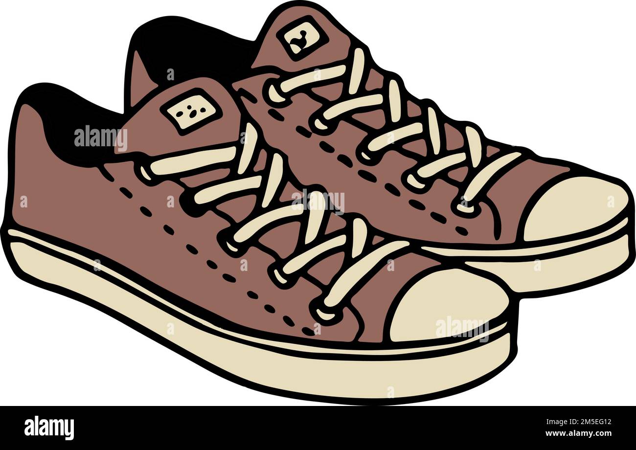 Brown sneackers icon. Casual male fashion symbol Stock Vector Image ...
