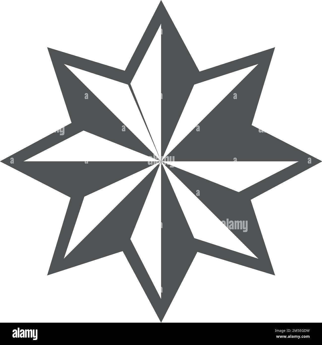 Eight pointed star icon. Decorative black element Stock Vector Image ...