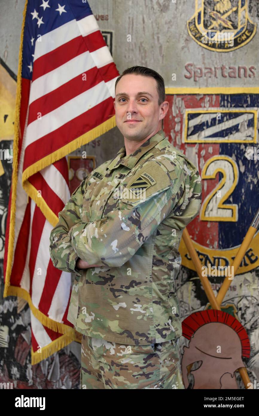 Maj. Todd Klinzing-Donaldson, the head network and communications officer for the "Spartan ...