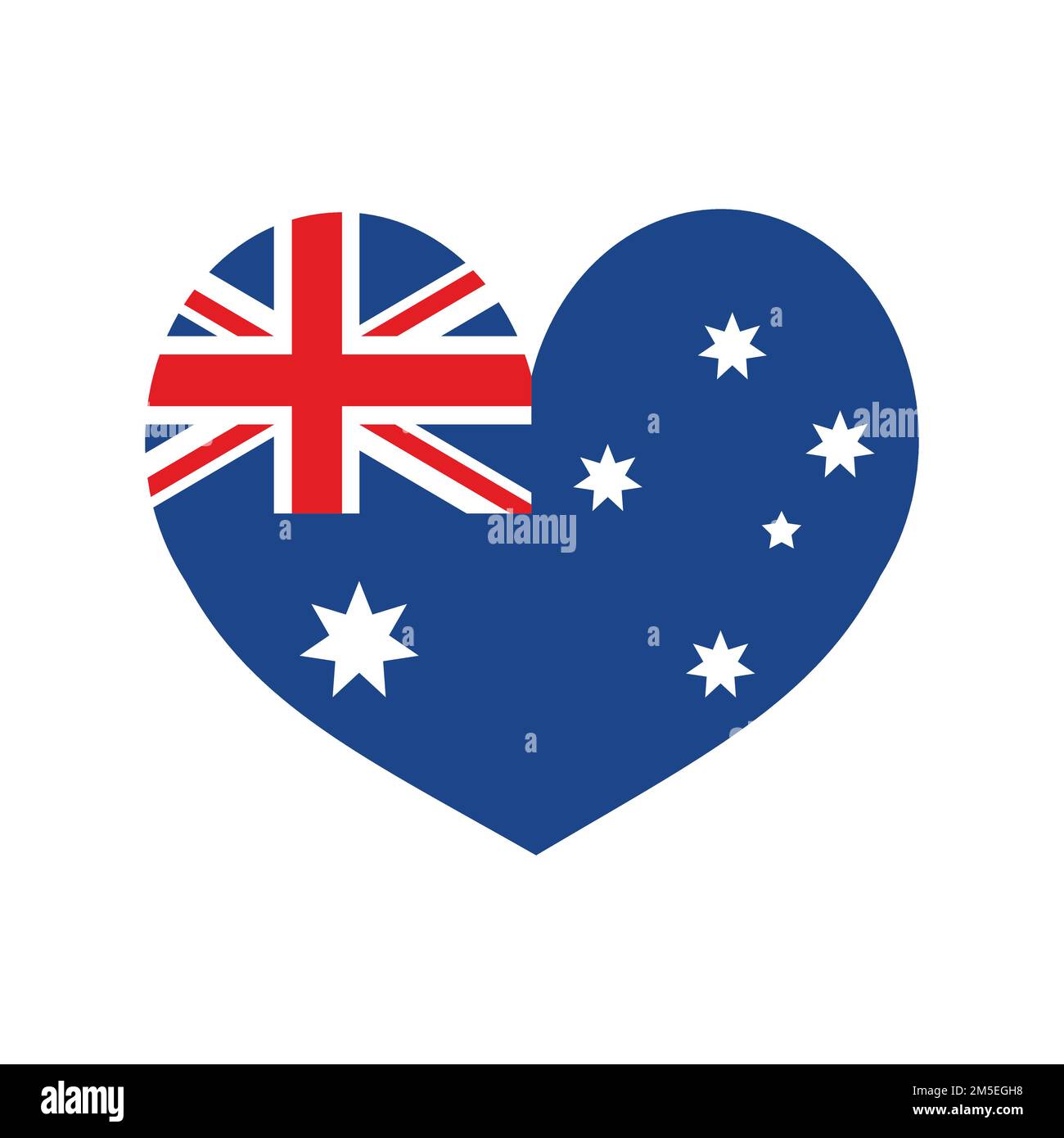 Vector flat Australian flag heart isolated on white background Stock ...