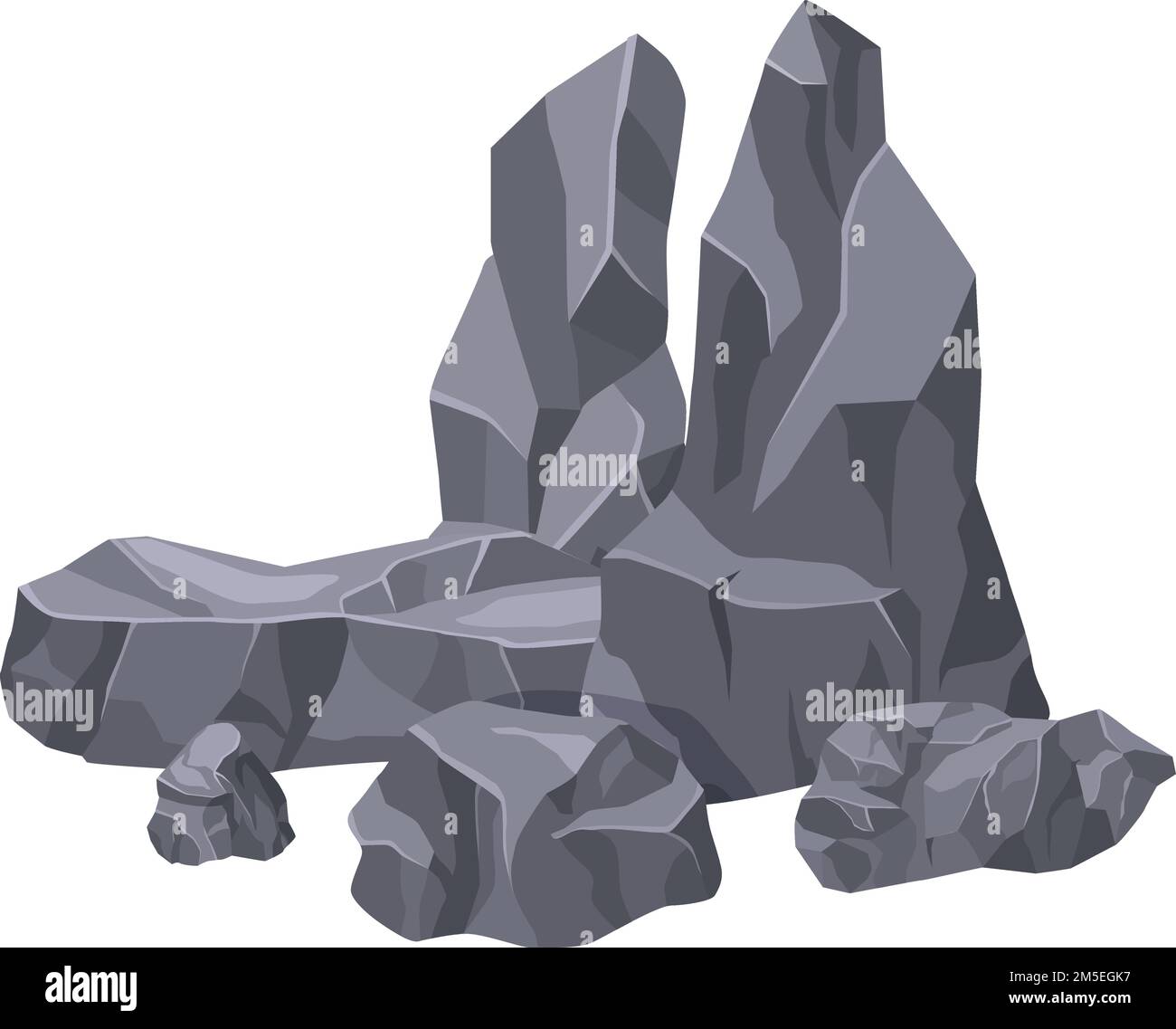 Rock pile. Broken stone mountain. Cartoon element Stock Vector Image ...