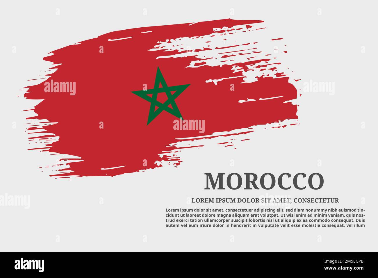 Morocco flag grunge brush and text poster, vector Stock Vector Image ...