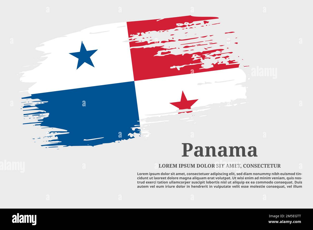 Panama flag grunge brush and text poster, vector Stock Vector Image ...