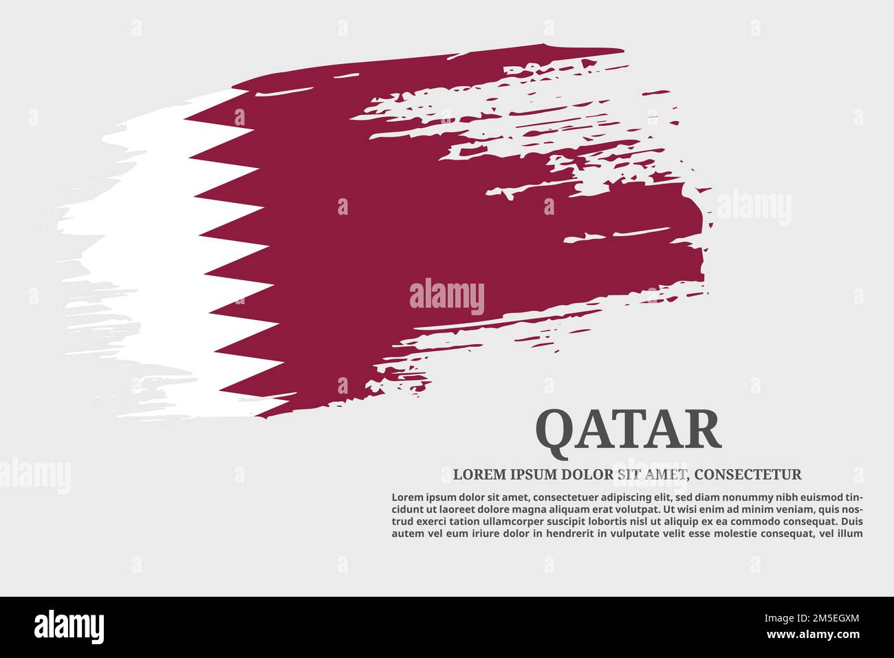 Qatar flag grunge brush and text poster, vector Stock Vector Image ...