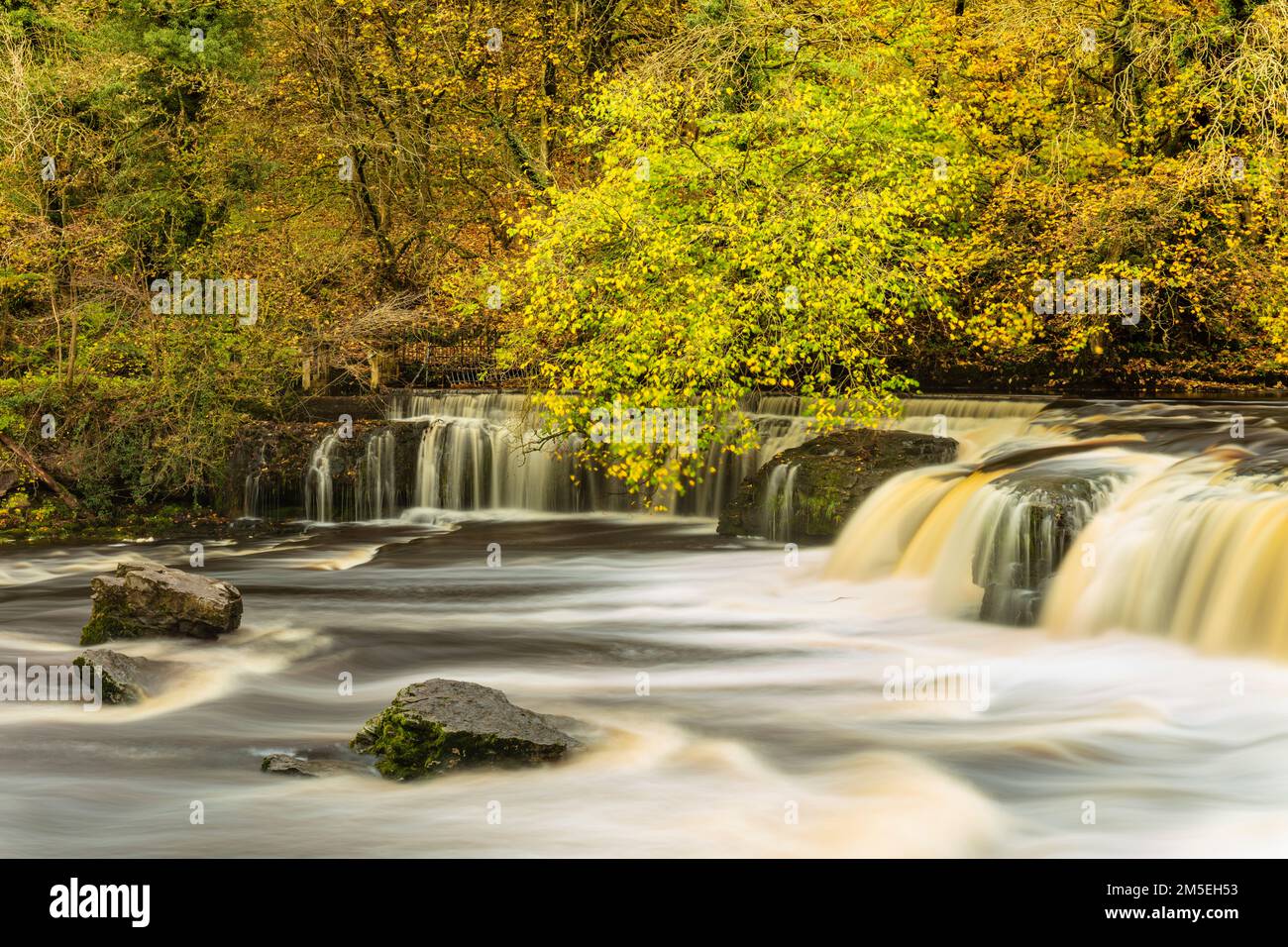Yorkshire Dales National park Upper Aysgarth falls on the River Ure ...