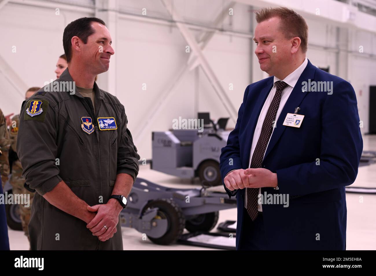 U.S. Air Force Col. Jack R. Arthaud, 33rd Fighter Wing commander, left ...