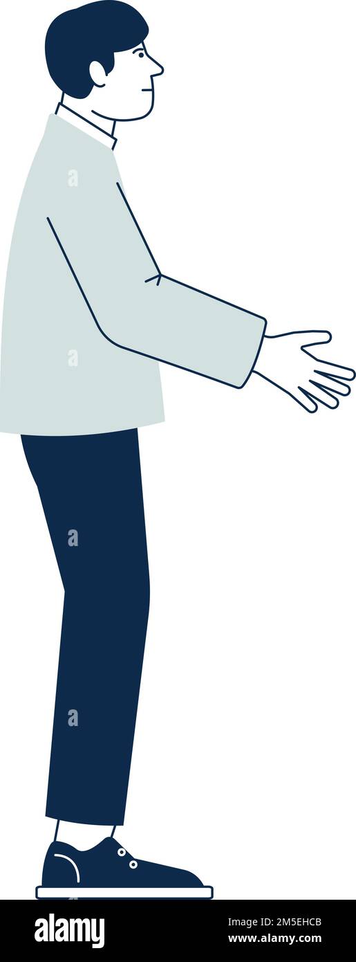 Man with open arms side view. Catching person Stock Vector Image & Art ...