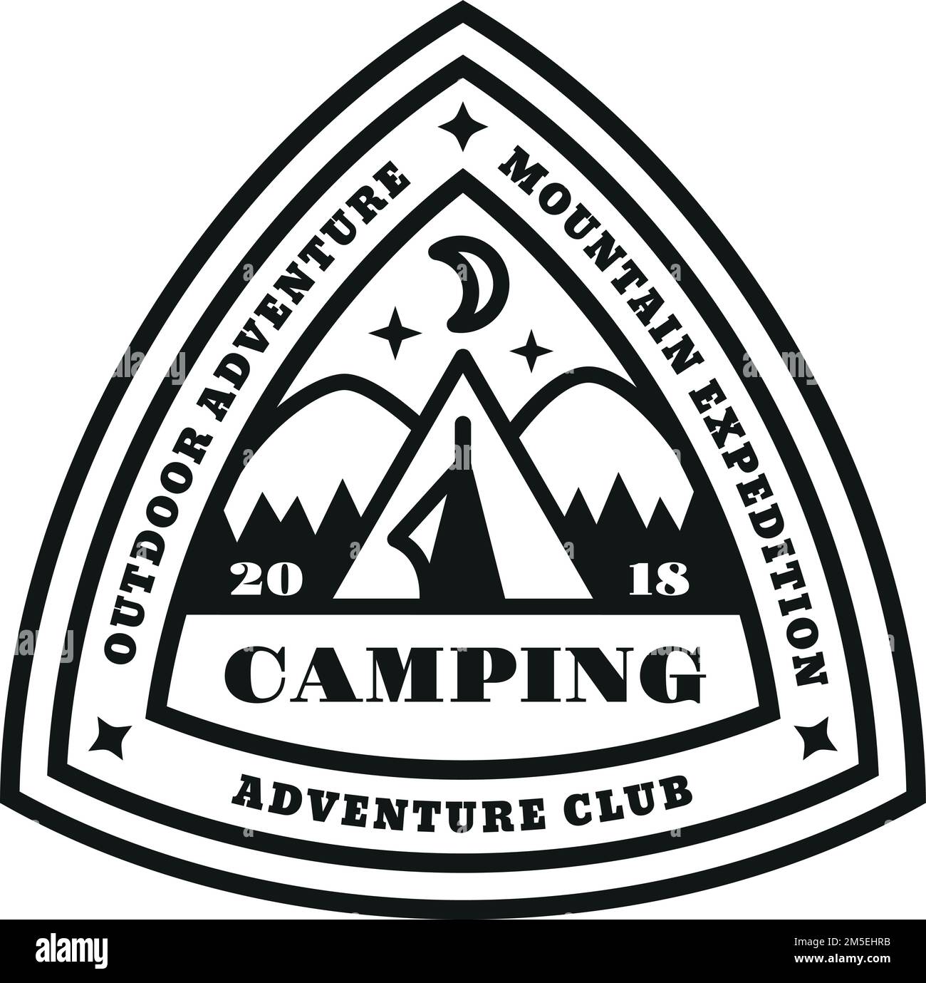 Adventure club logo. Camping black line emblem Stock Vector Image & Art ...