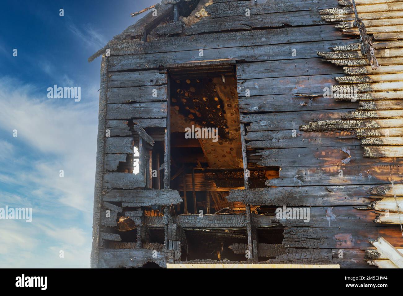 Interior of burnt house has become disaster following fire that ruined ...