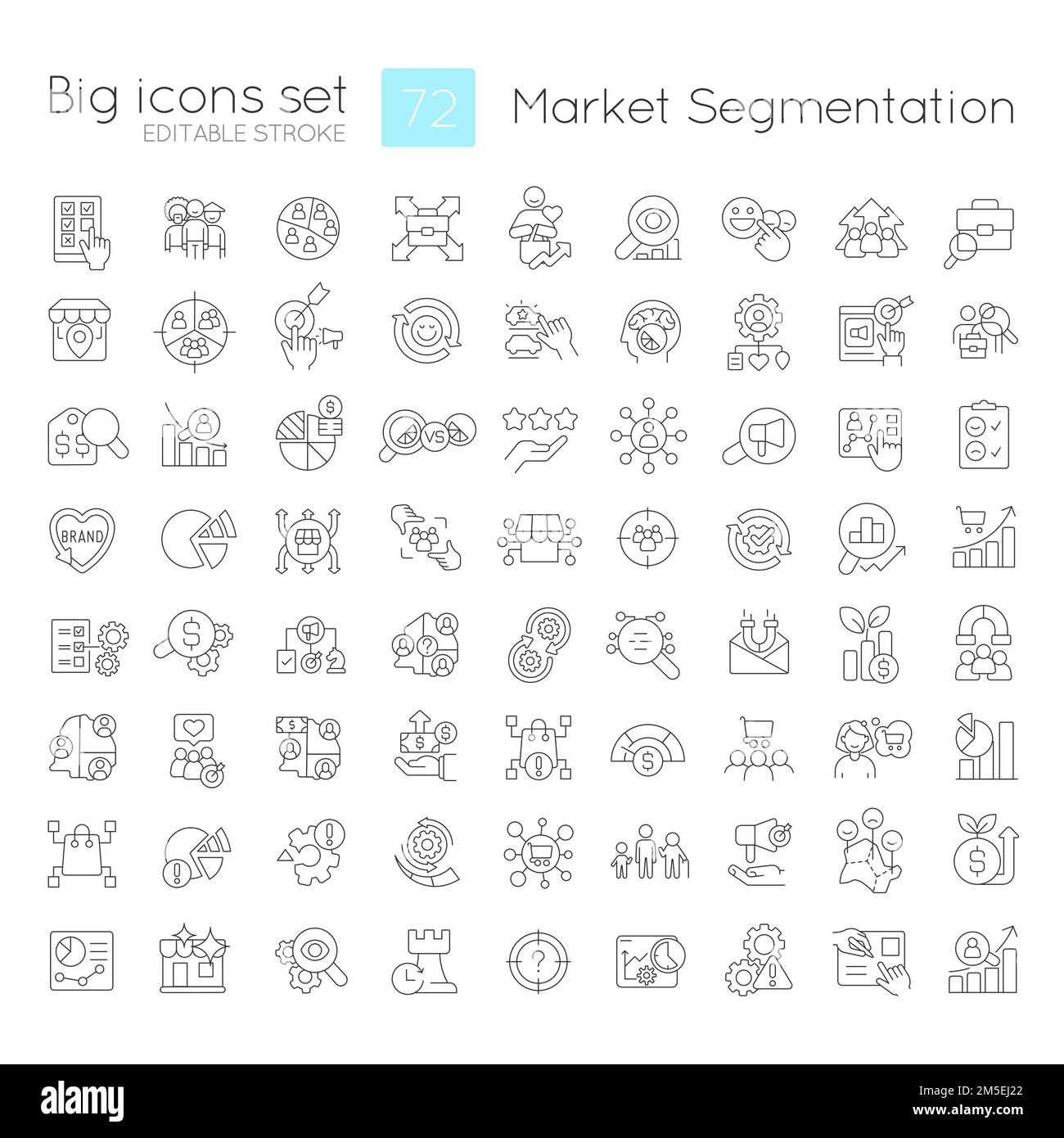 Marketing segmentation linear icons set Stock Vector Image & Art - Alamy
