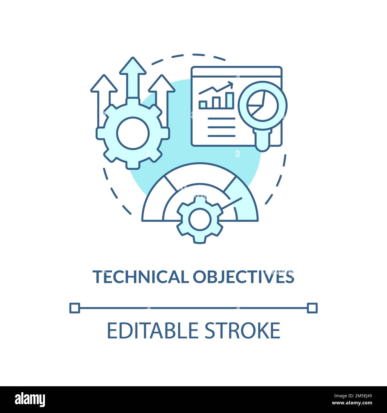 Technical objectives turquoise concept icon Stock Vector Image & Art ...