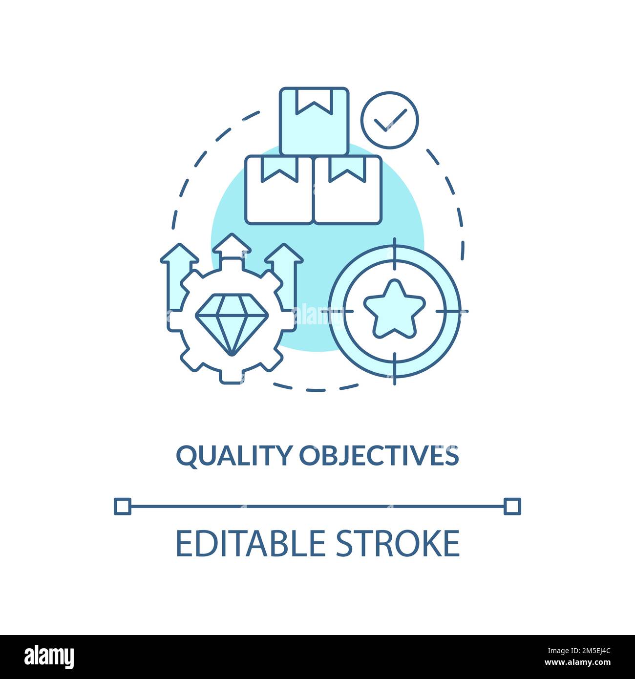Quality Objectives Turquoise Concept Icon Stock Vector Image And Art Alamy