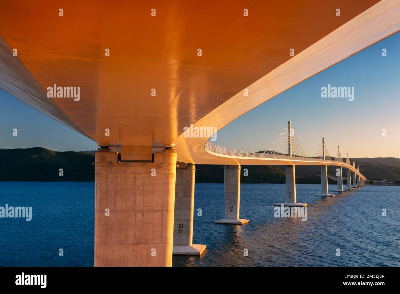 Peljesac Bridge, Croatia. Image of beautiful modern multi-span cable ...