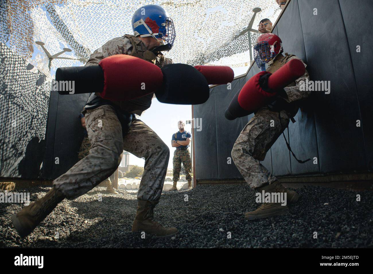 U.S. Marine Corps recruits with Mike Company, 3rd Recruit Training Battalion, compete against ...